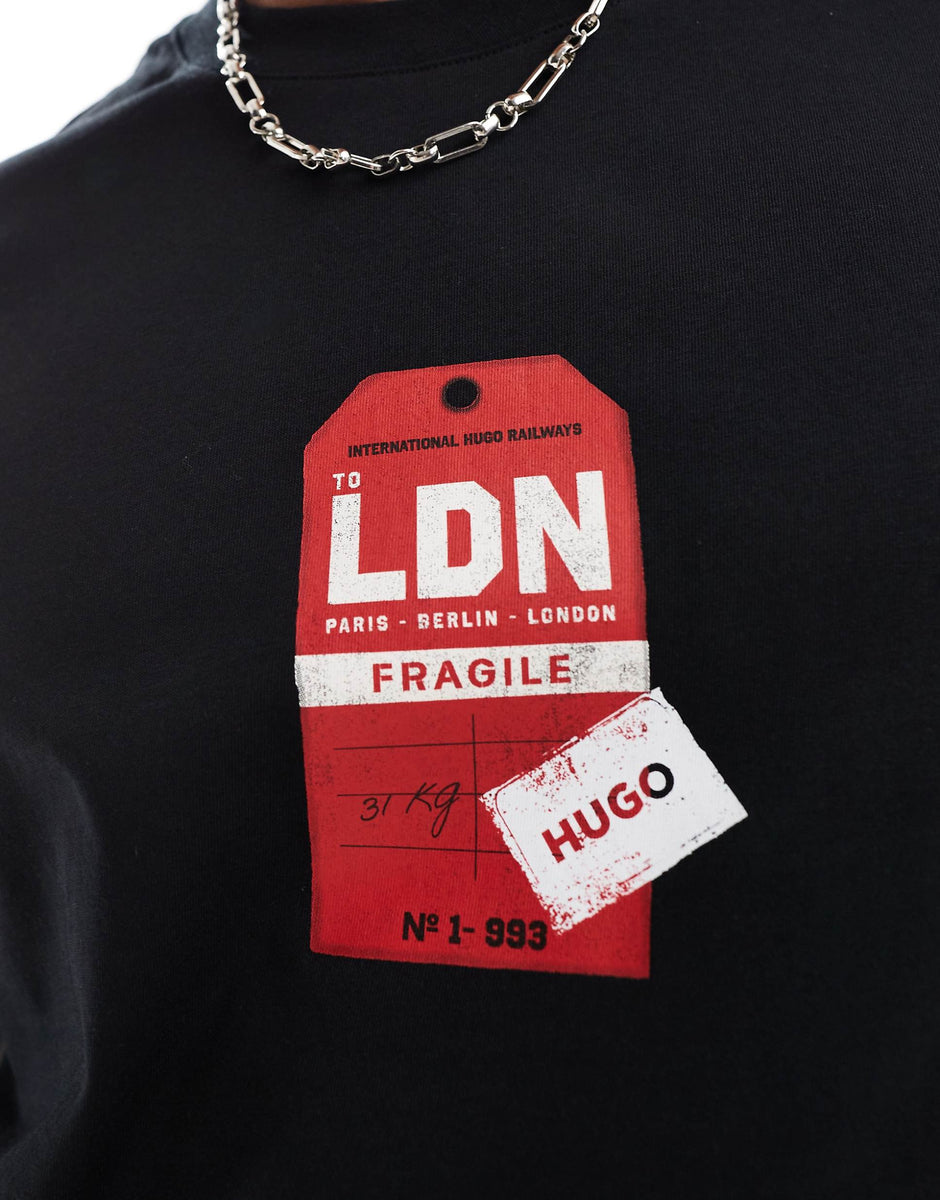 HUGO Red ditroso t-shirt black city travel – n’shpishop