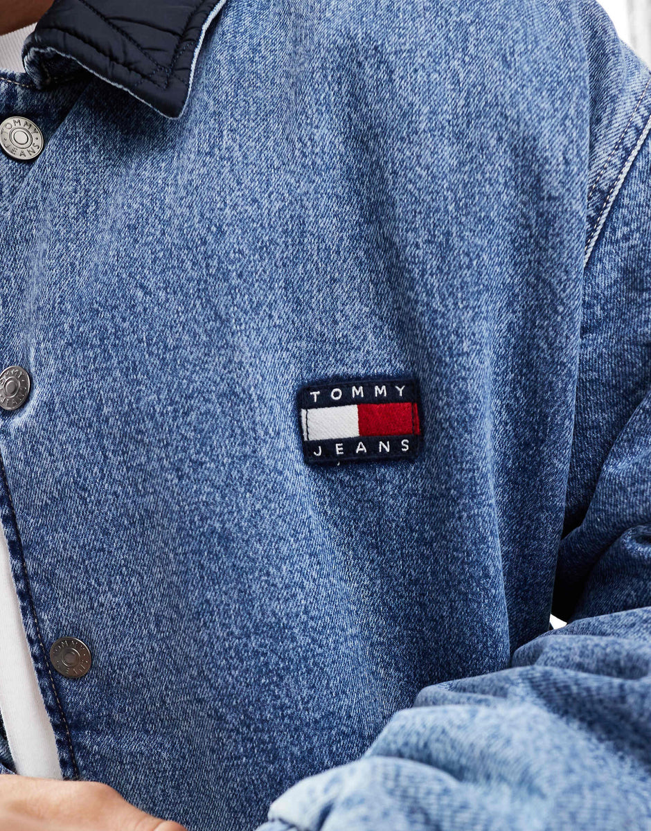 Tommy Jeans reversible denim coach jacket mid wash – n’shpishop