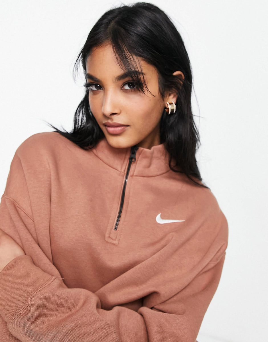 Nike mini swoosh sweatshirt mineral clay – n’shpishop